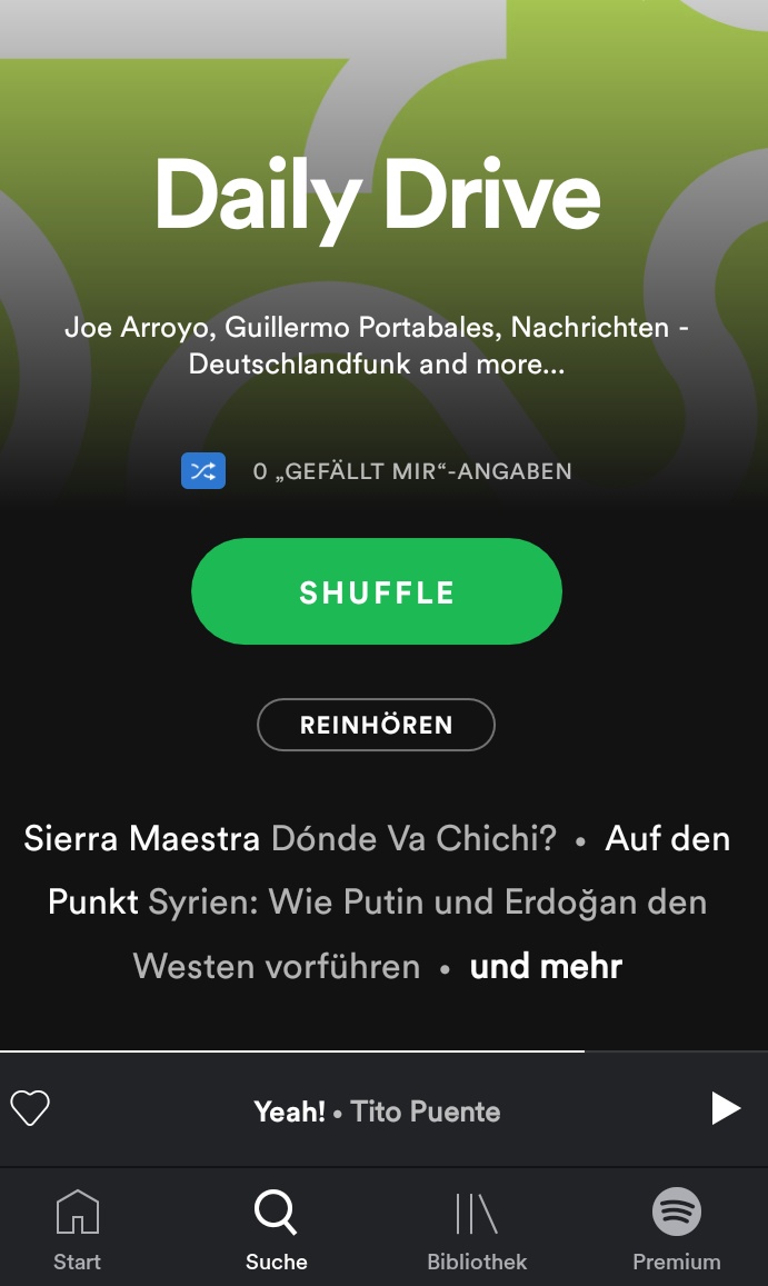 Spotifys neues Angebot „Daily Drive” – Optik auf ersten Blick eher ...